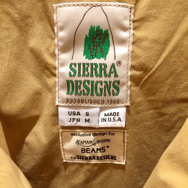 トリプルネームの逸品。<KAPTAIN SUNSHINE × SIERRA DESIGNS トリプルネームの逸品。<KAPTAIN SUNSHINE × SIERRA DESIGNS