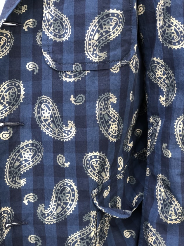 Indigo Check Discharge Print Paisley｜ビームス 梅田｜BEAMS