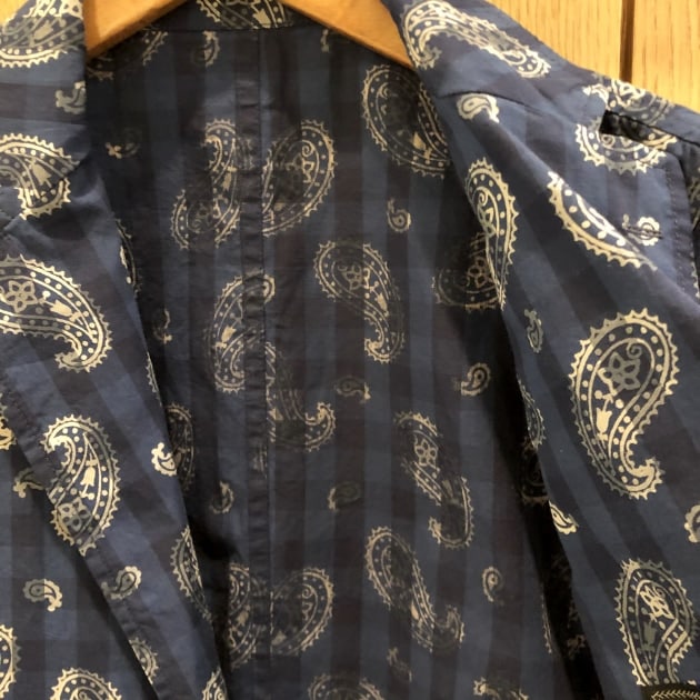 Indigo Check Discharge Print Paisley｜ビームス 梅田｜BEAMS